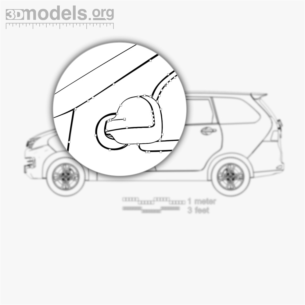 Toyota Avanza 2014 Vector Blueprint - 3DModels.org