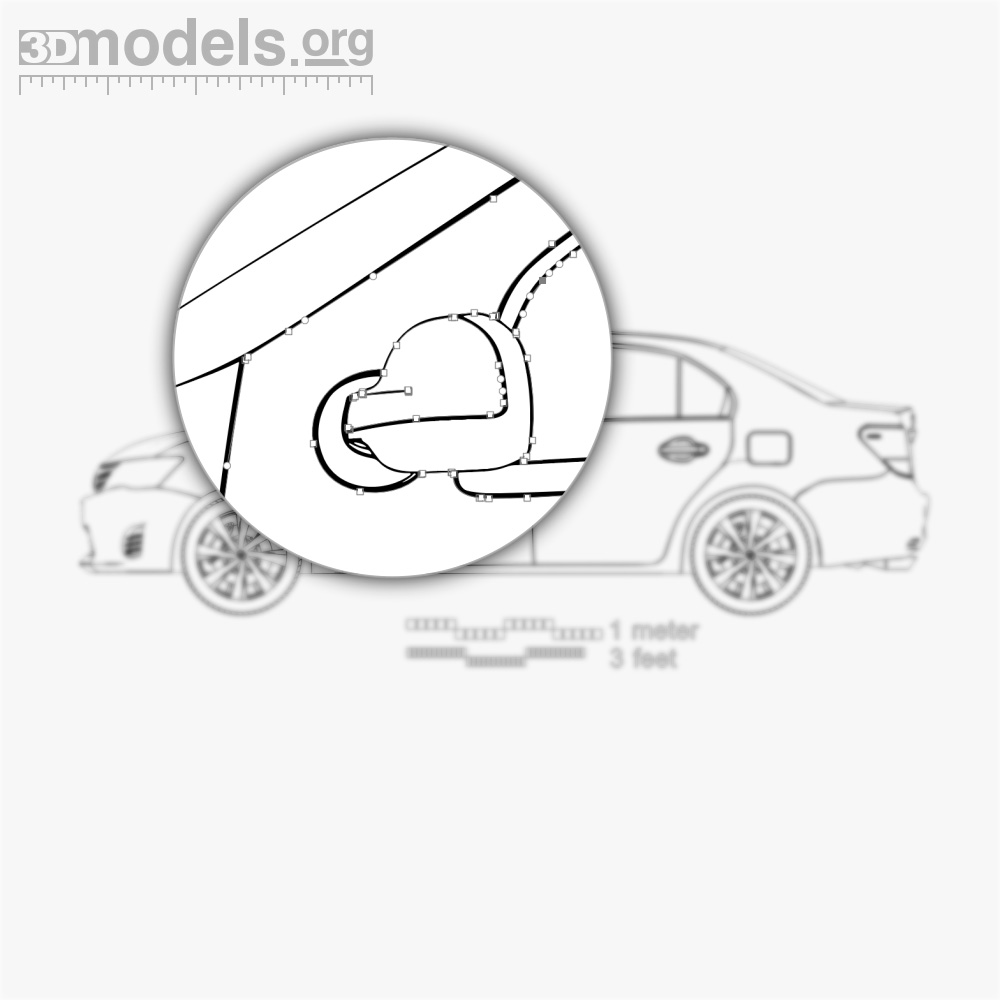 Toyota Corolla Axio 2015 Vector Blueprint - 3DModels.org