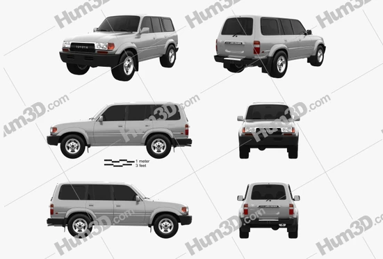 Toyota Land Cruiser blueprints Download in PNG - 3DModels.org