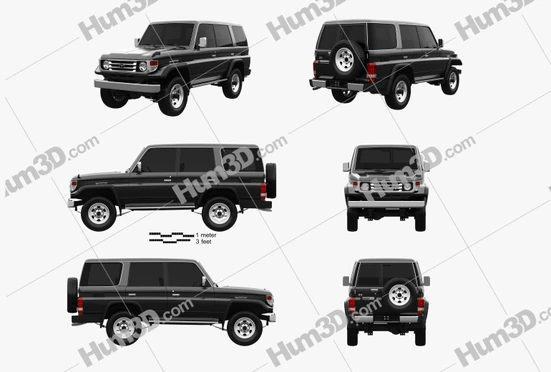 Toyota Land Cruiser blueprints Download in PNG - 3DModels.org