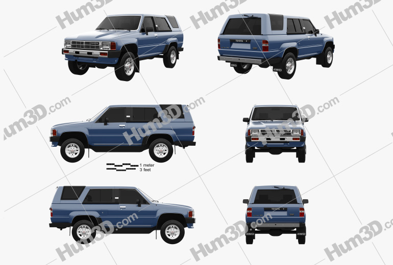Toyota 4Runner 1986 Blueprint Template - 3DModels.org
