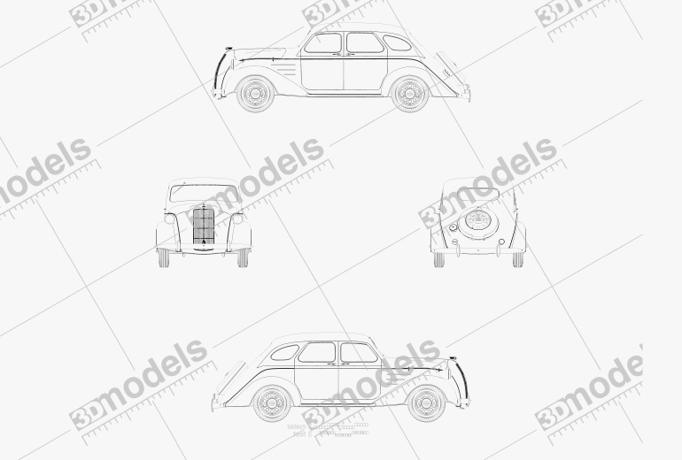 Toyota AA 1940 Blueprint - 3DModels.org