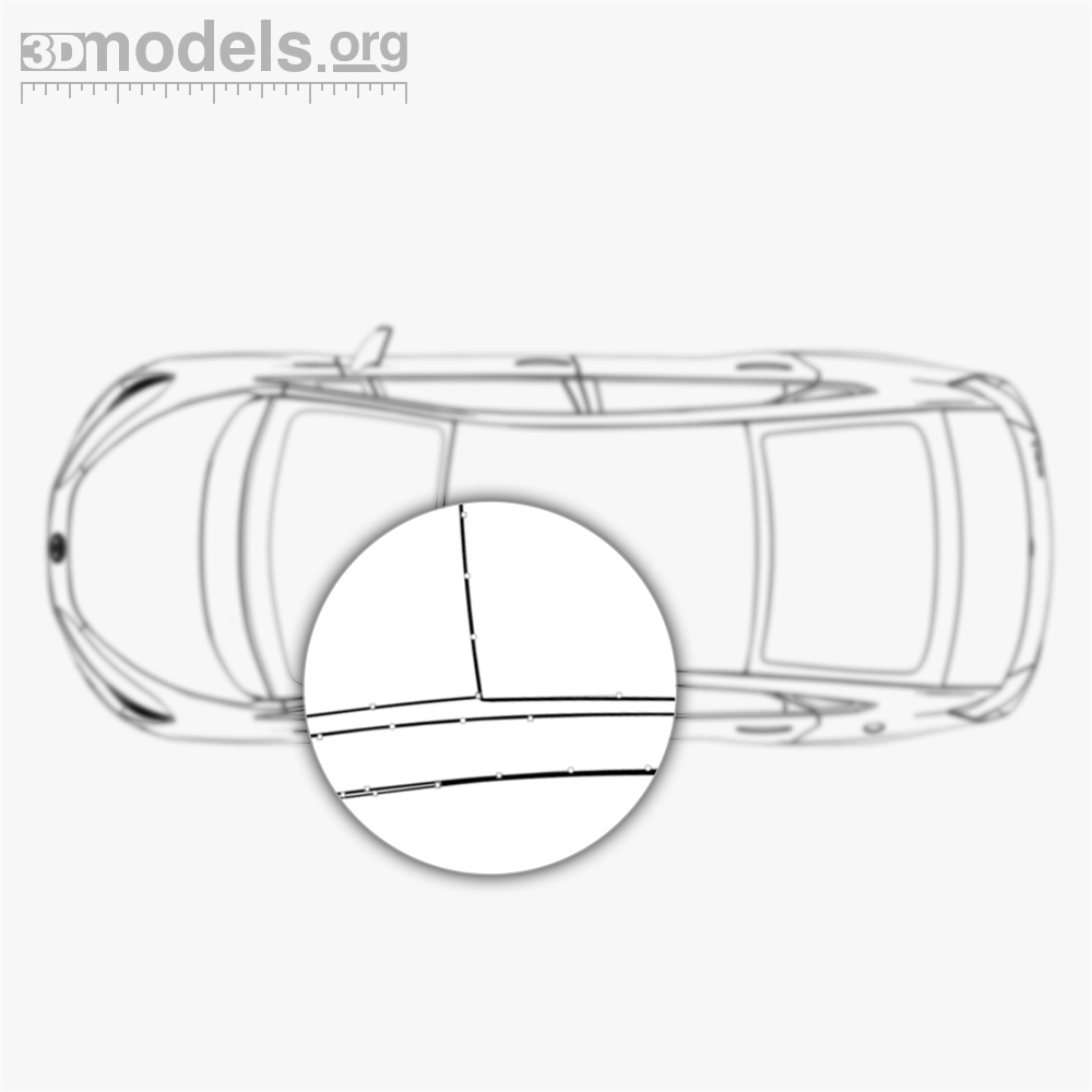 Toyota FCV-R 2015 Vector Blueprint - 3DModels.org