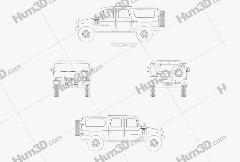 Toyota Mega Cruiser 2002 Blueprint - 3DModels.org