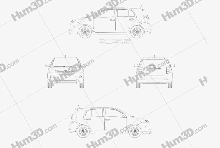 Toyota Urban Cruiser 2014 Blueprint - 3DModels.org