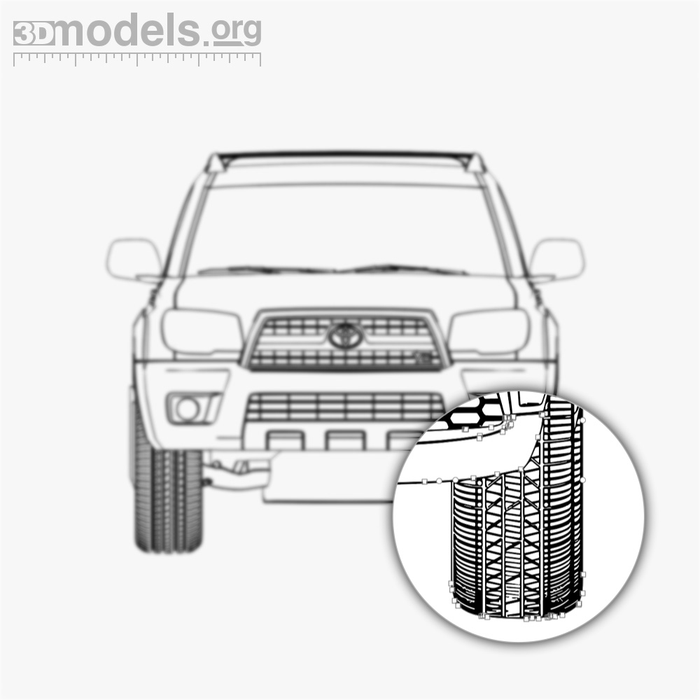 Toyota 4Runner 2009 Vector Blueprint - 3DModels.org