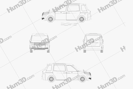 Taxi car blueprints Download in PNG - 3DModels.org