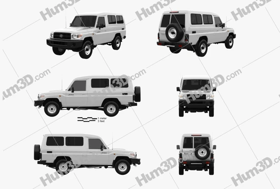 Toyota Land Cruiser blueprints Download in PNG - 3DModels.org