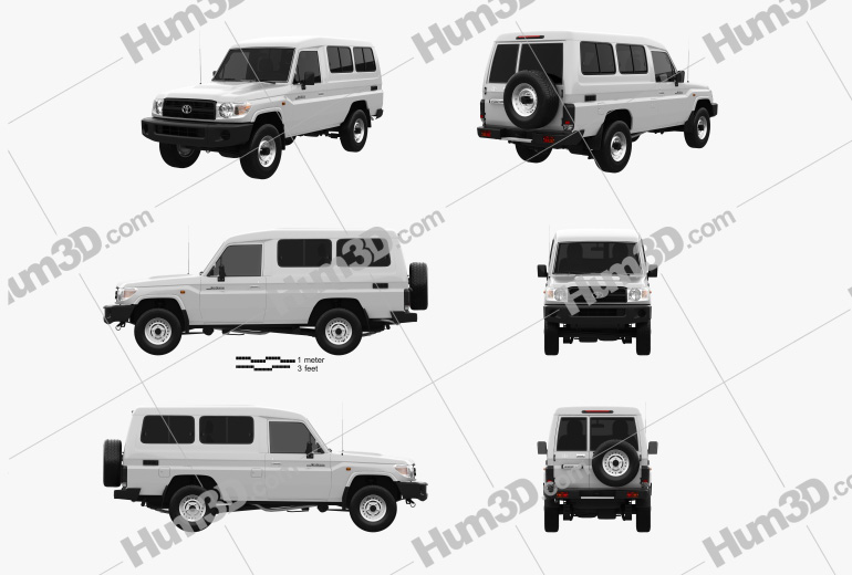 Toyota Land Cruiser (J78) 2014 Blueprint Template - 3DModels.org