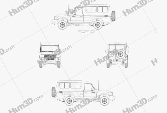 Toyota Land Cruiser blueprints Download in PNG - 3DModels.org