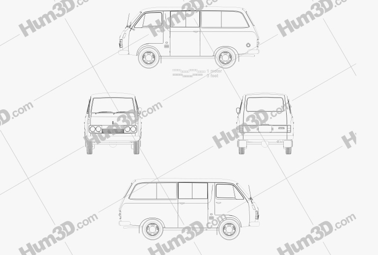 Toyota HiAce blueprints Download in PNG - Page 2 - 3DModels.org