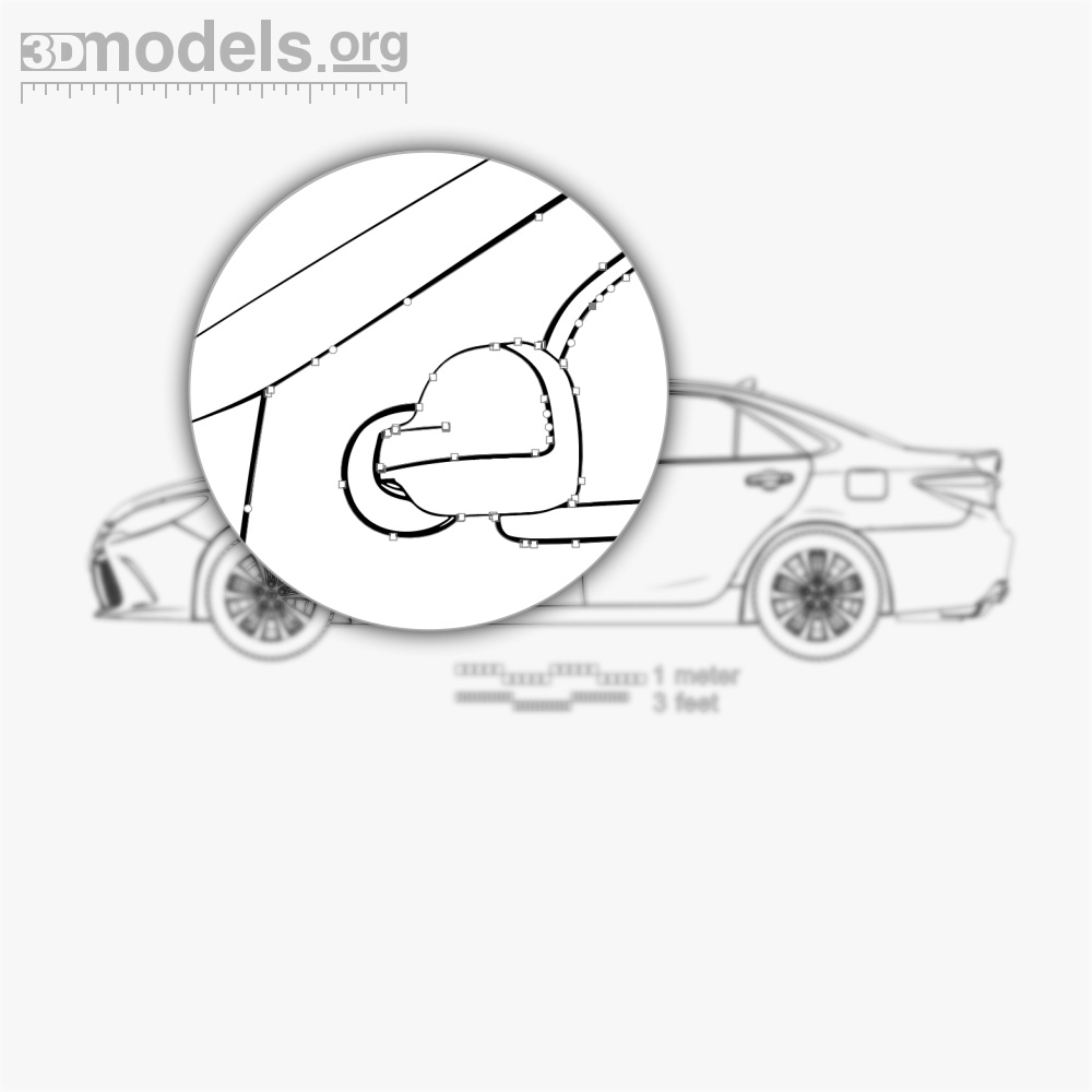 Toyota Camry Limited 2017 Vector Blueprint - 3DModels.org
