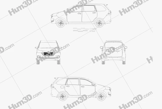Toyota Avanza blueprints Download in PNG - 3DModels.org