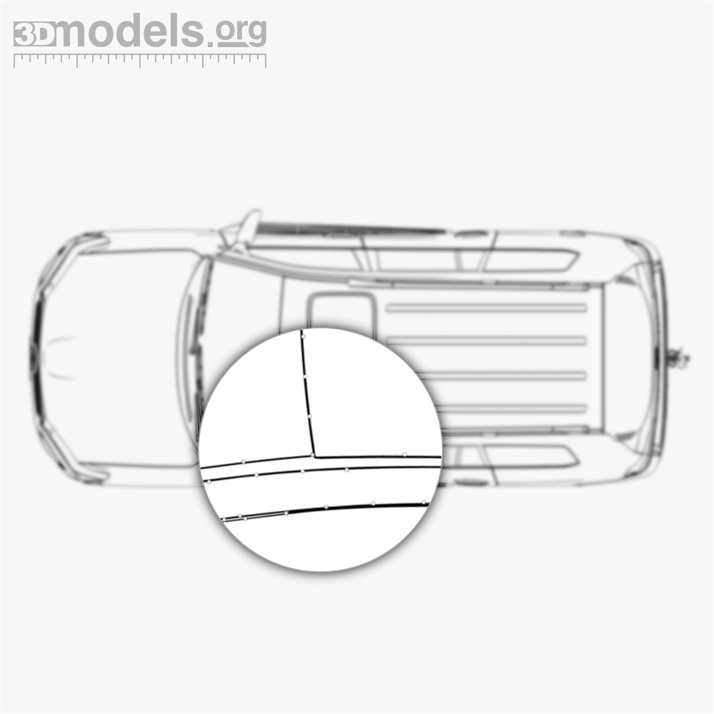 Toyota Land Cruiser VXR 2019 Vector Blueprint - 3DModels.org