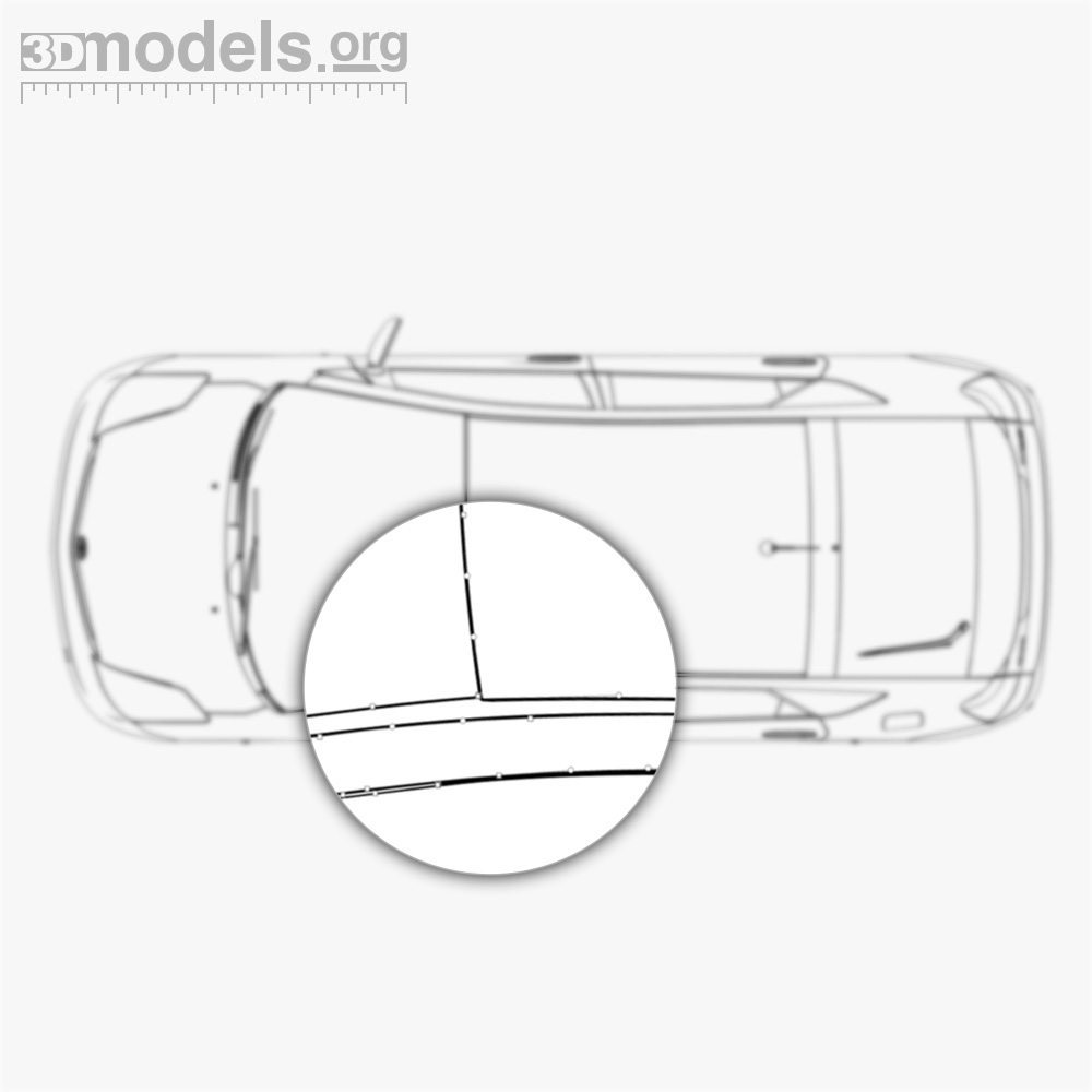 Toyota Prius base 2009 Vector Blueprint - 3DModels.org