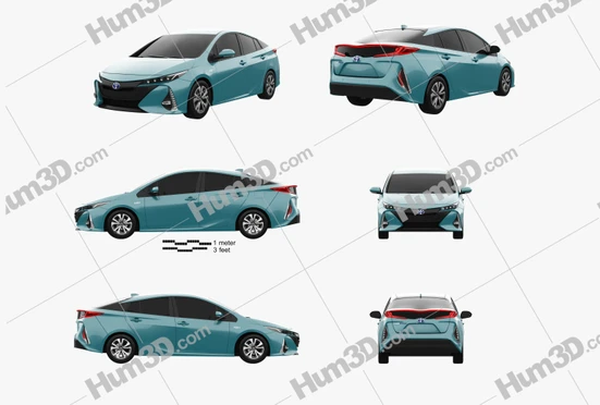 Toyota Prius blueprints Download in PNG - 3DModels.org