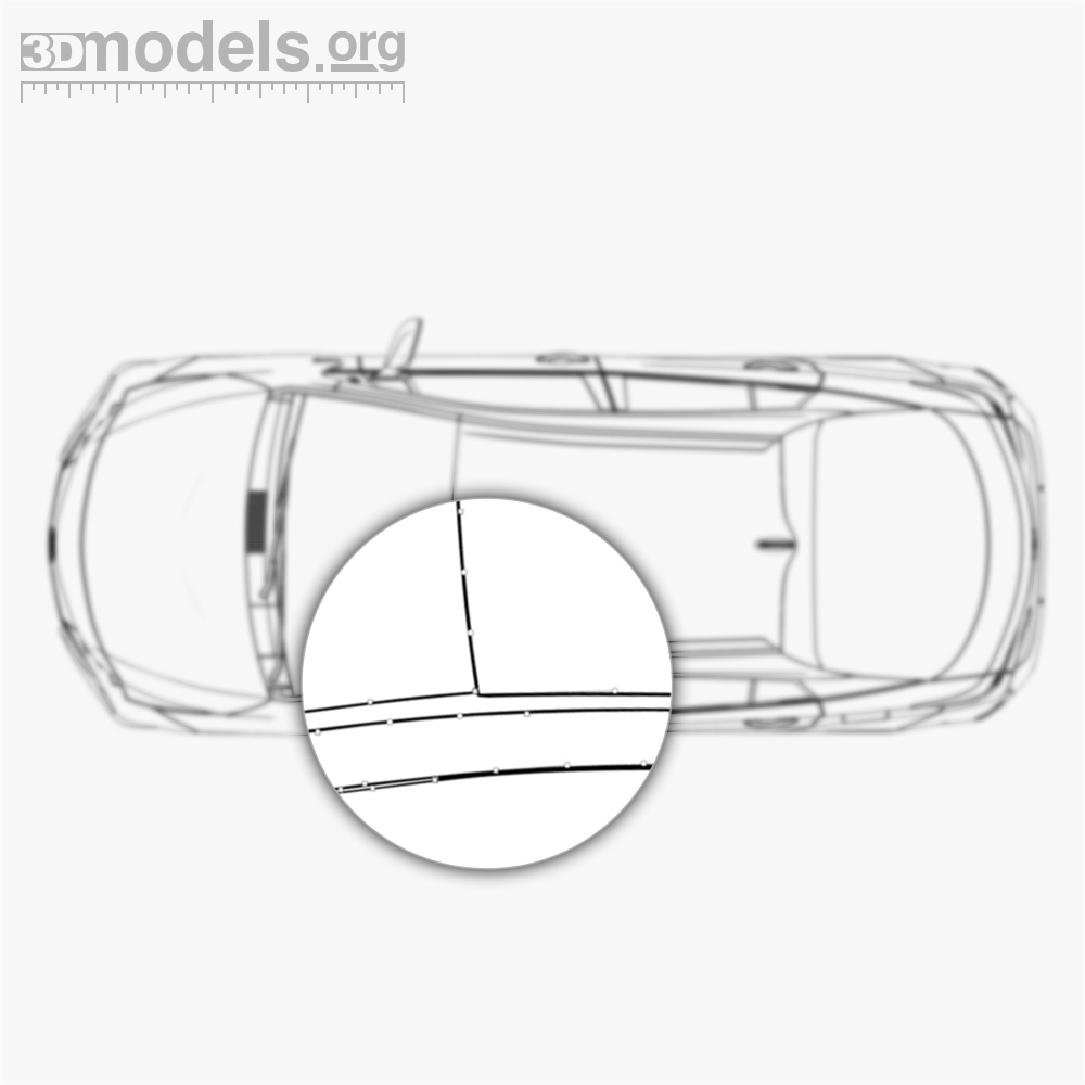 Toyota Prius Prime 2018 Vector Blueprint - 3DModels.org