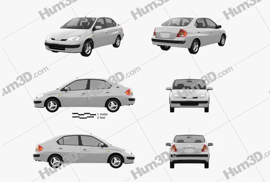 Toyota Prius blueprints Download in PNG - 3DModels.org