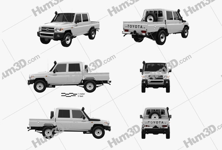 Toyota Land Cruiser blueprints Download in PNG - 3DModels.org
