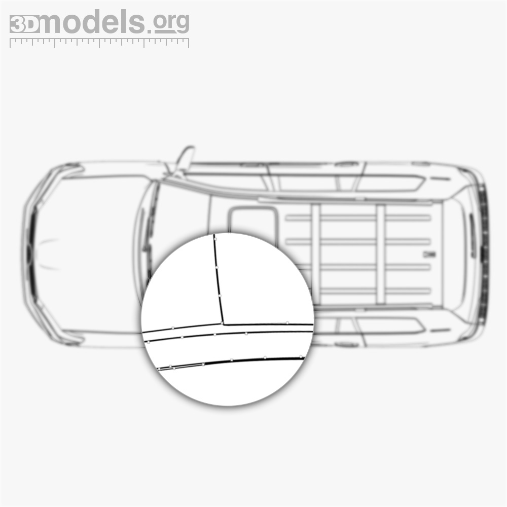 Toyota Land Cruiser Excalibur 2020 Vector Blueprint - 3DModels.org