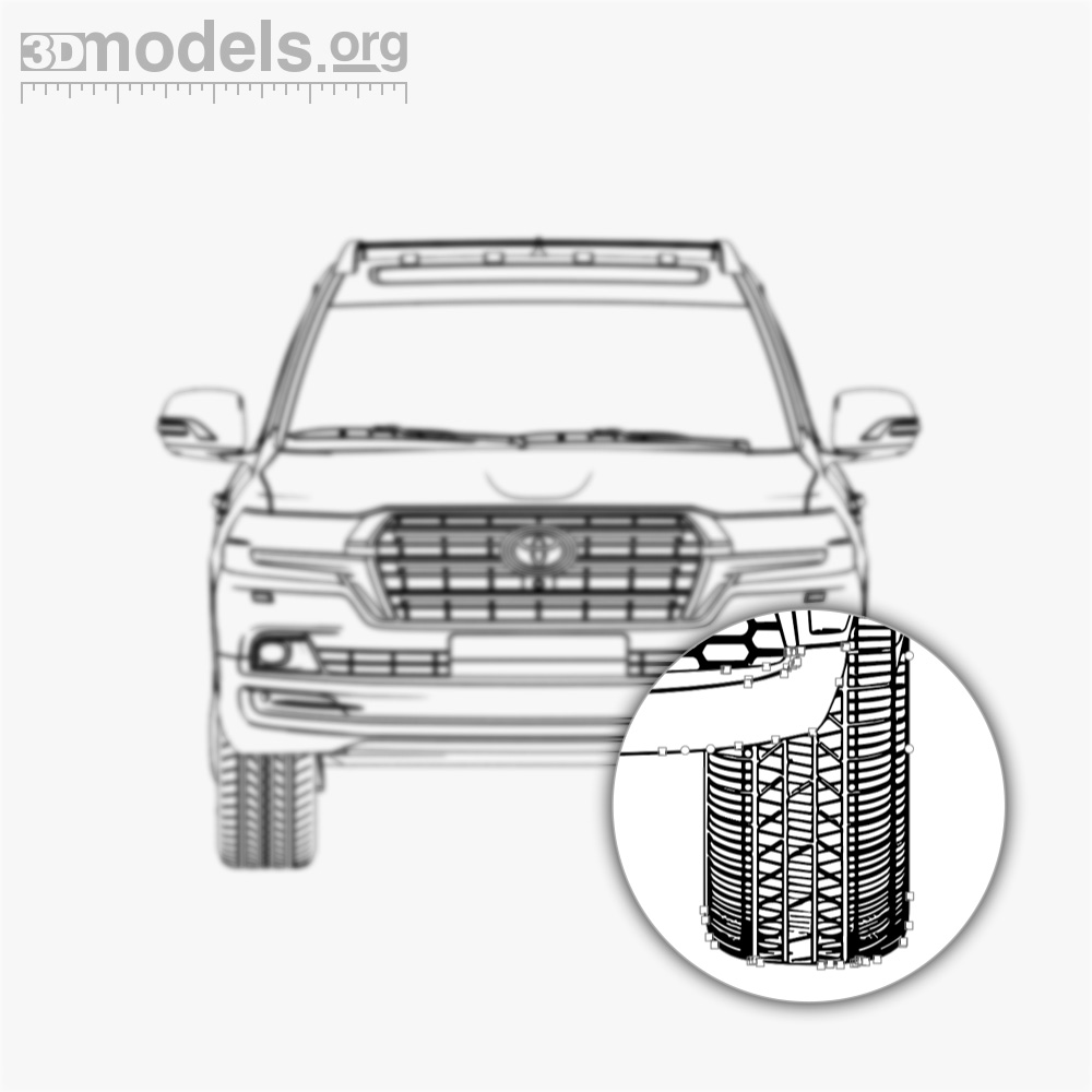 Toyota Land Cruiser Excalibur 2020 Vector Blueprint - 3DModels.org