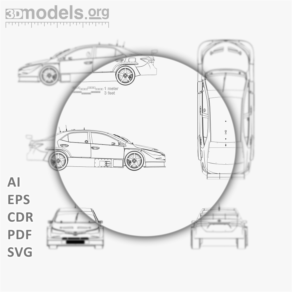 Toyota Corolla STC 2000 2021 Vector Blueprint - 3DModels.org