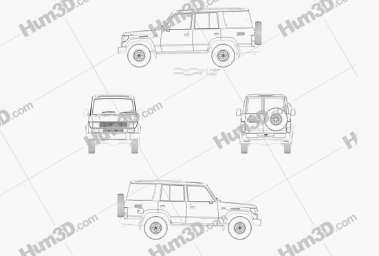 Toyota Land Cruiser blueprints Download in PNG - 3DModels.org
