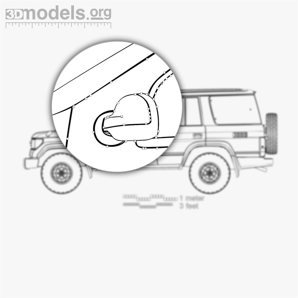 Toyota Land Cruiser Prado Station Wagon SX 1996 Vector Blueprint ...