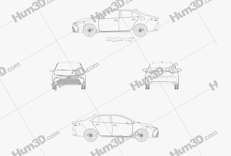 Toyota Corolla Altis 2020 Planta - 3DModels.org