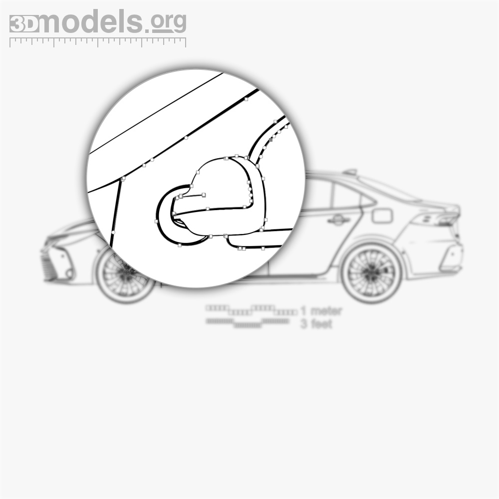 Toyota Corolla Altis 2022 Vector Blueprint - 3DModels.org