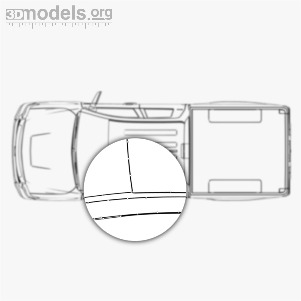 Toyota Tundra Double Cab SR5 2017 Vector Blueprint - 3DModels.org