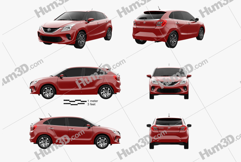 Toyota Glanza 2022 Blueprint Template - 3DModels.org