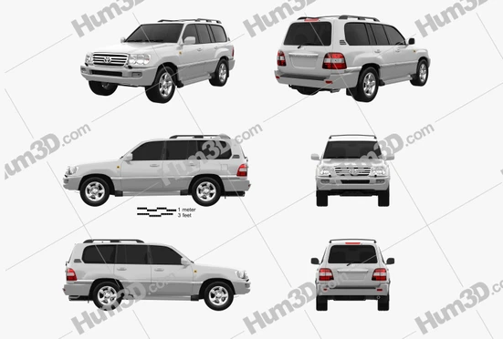 Toyota Land Cruiser blueprints Download in PNG - 3DModels.org