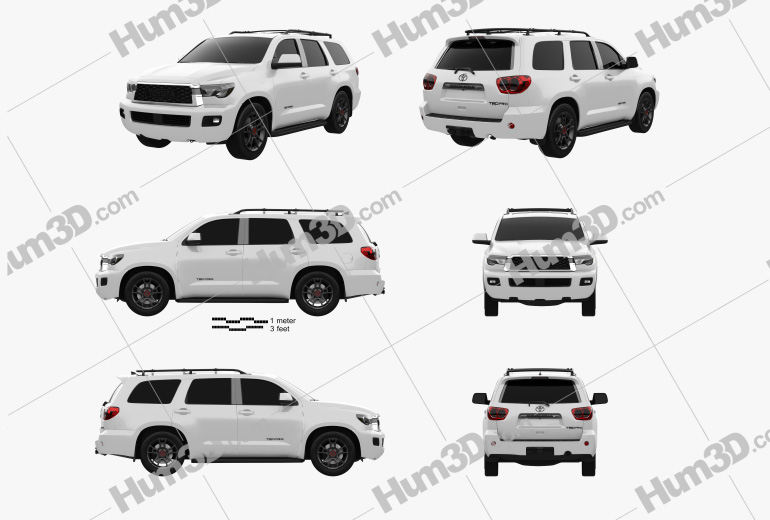 Toyota Sequoia TRD Pro 2021 Blueprint Template - 3DModels.org