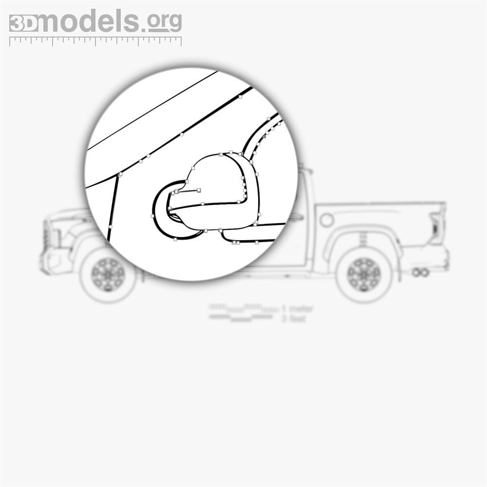 Toyota Tundra CrewMax TRD Pro 2024 Vector Blueprint - 3DModels.org