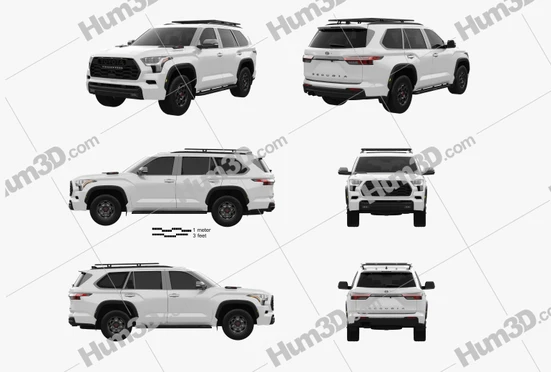 Toyota Sequoia blueprints Download in PNG - 3DModels.org