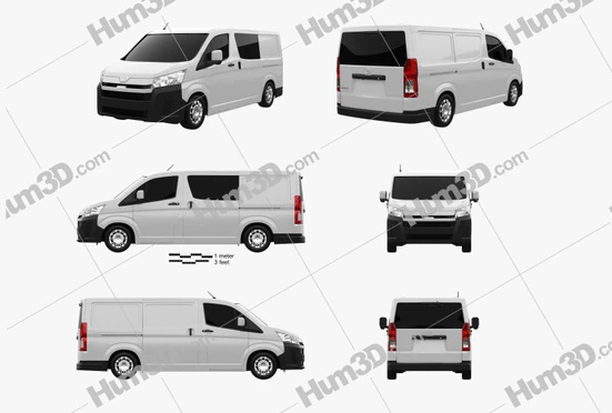 Toyota HiAce blueprints Download in PNG - 3DModels.org