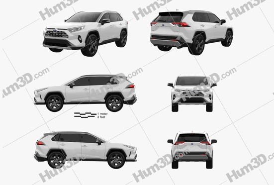 Toyota Rav4 blueprints Download in PNG - 3DModels.org