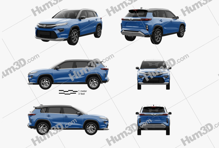 Toyota Urban Cruiser 2023 Blueprint Template - 3DModels.org