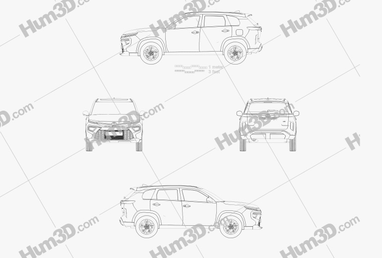 Toyota Urban Cruiser 2023 Blueprint - 3DModels.org