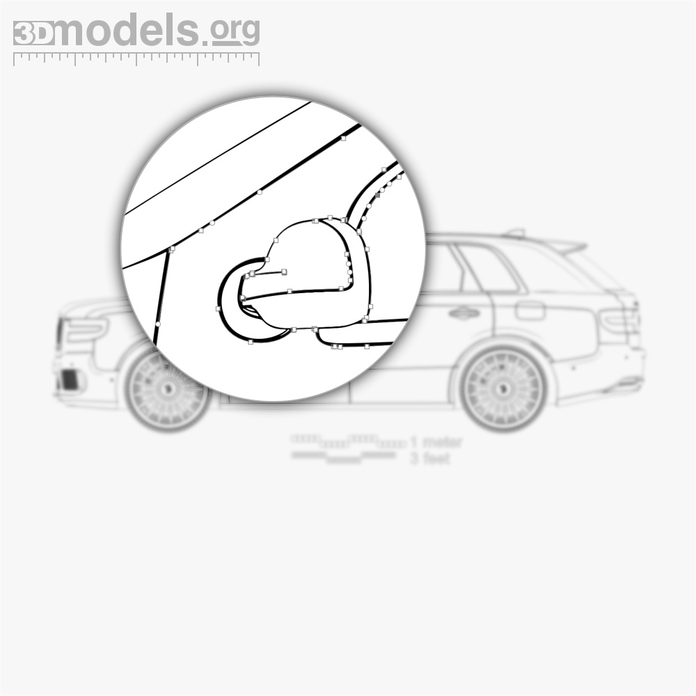 Toyota Century SUV 2025 Vector Blueprint - 3DModels.org