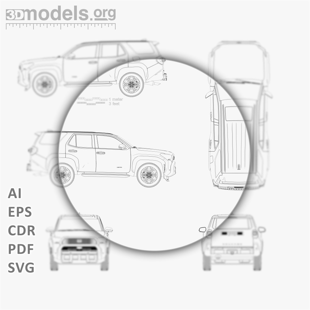 Toyota 4Runner Limited 2025 Vector Blueprint - 3DModels.org