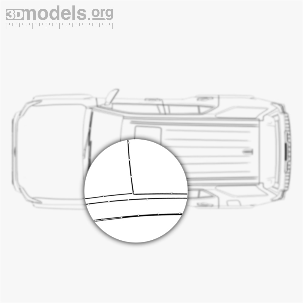 Toyota 4Runner Limited 2025 Vector Blueprint - 3DModels.org
