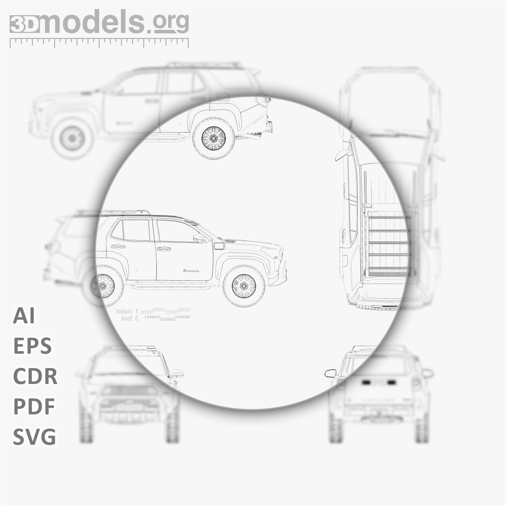 Toyota 4Runner Trailhunter 2025 Vector Blueprint - 3DModels.org