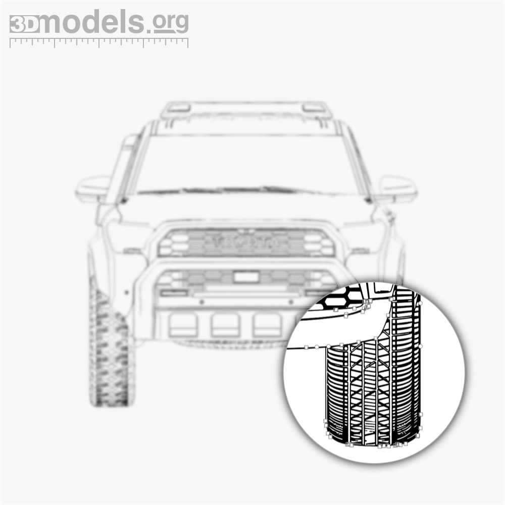 Toyota 4Runner Trailhunter 2025 Vector Blueprint - 3DModels.org