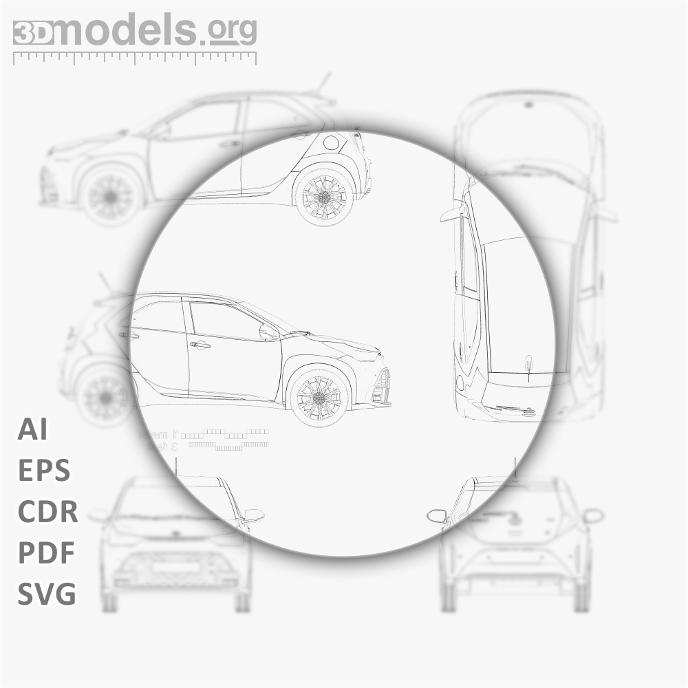 Toyota Aygo X Hybride GR Sport 2025 Plan Vectoriel - 3DModels.org