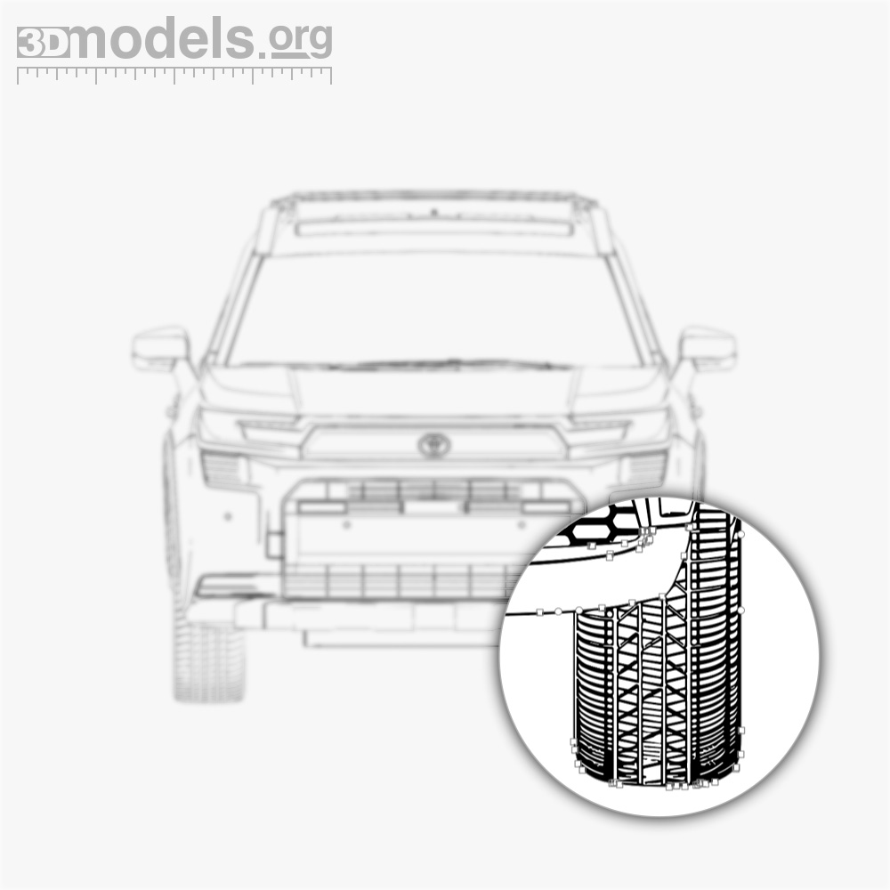 Toyota RAV4 HEV Woodland US-spec 2025 Vector Blueprint - 3DModels.org