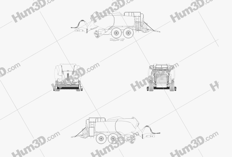 Claas 5200 RC Farm Trailer 2017 Blueprint - 3DModels.org