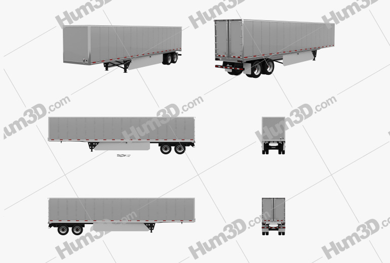 Utility 4000D-X Composite Wall Semi Trailer 2014 Blueprint Template ...