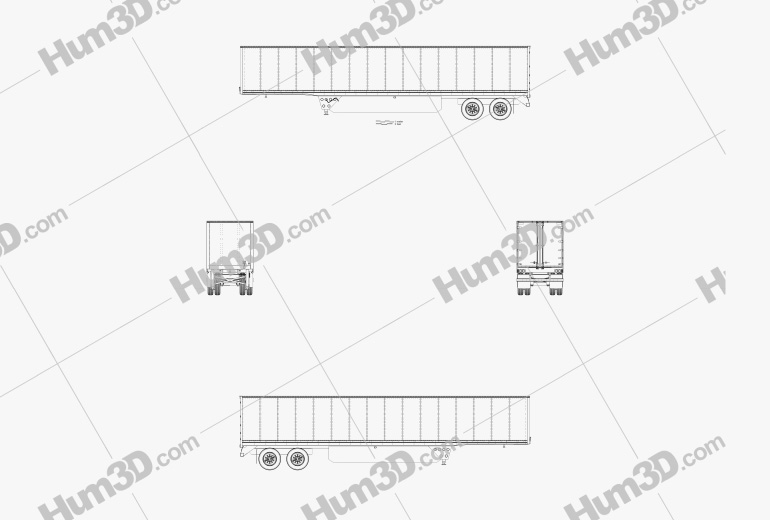 Utility 4000D-X Composite Wall Semi Trailer 2014 Blueprint - 3DModels.org